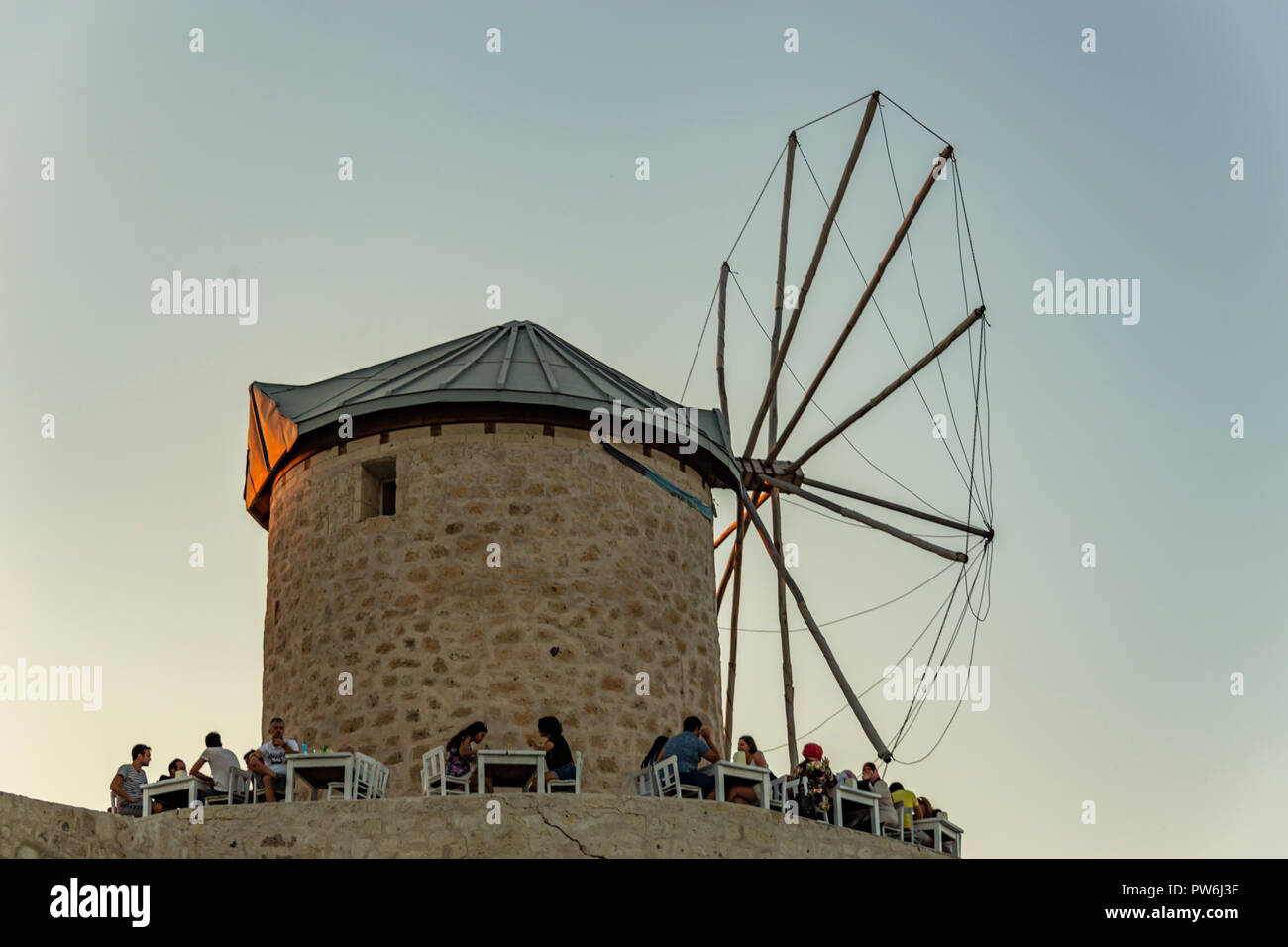 Old windmills of alacati hi-res stock photography and images - Alamy
