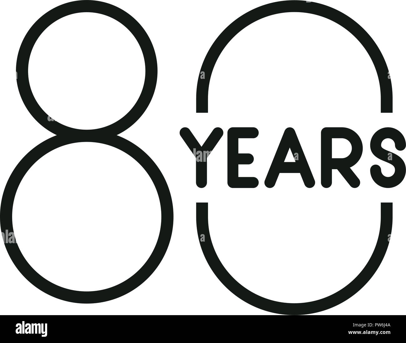 80th anniversary logotype design hi-res stock photography and images ...