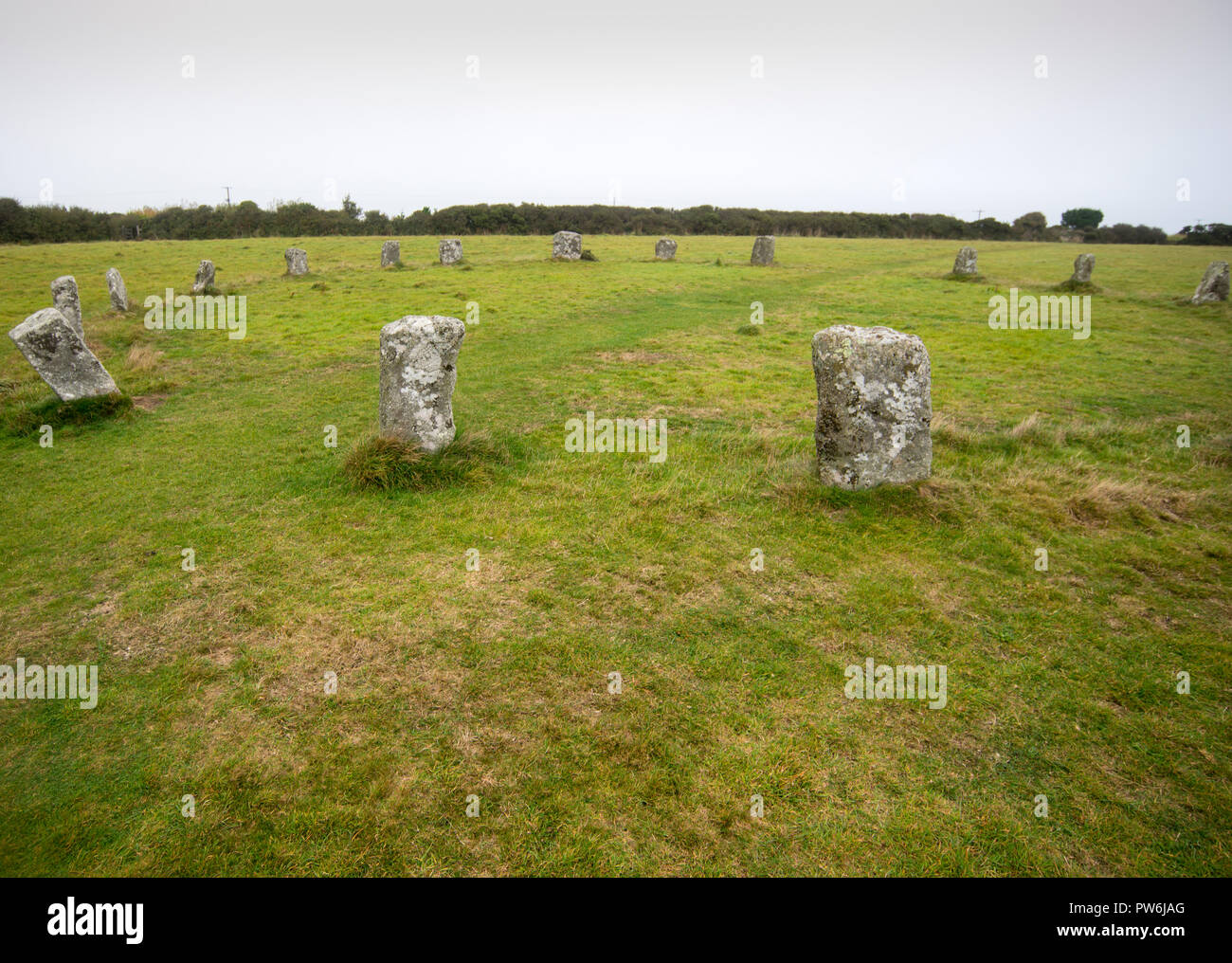 Standing stones at the late Neolithic stone circle known as the Merry ...