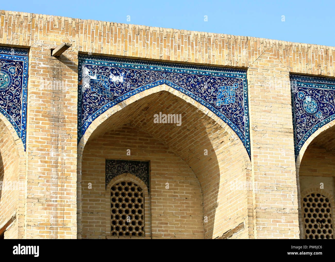Decorative lancet arch with Persian painting in the Central Asian ...