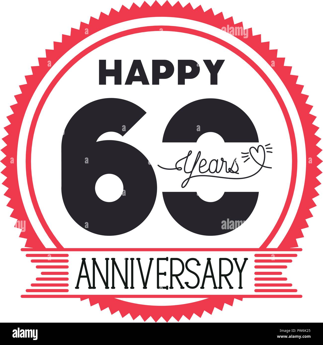 number 60 for anniversary celebration card icon Stock Vector Image ...