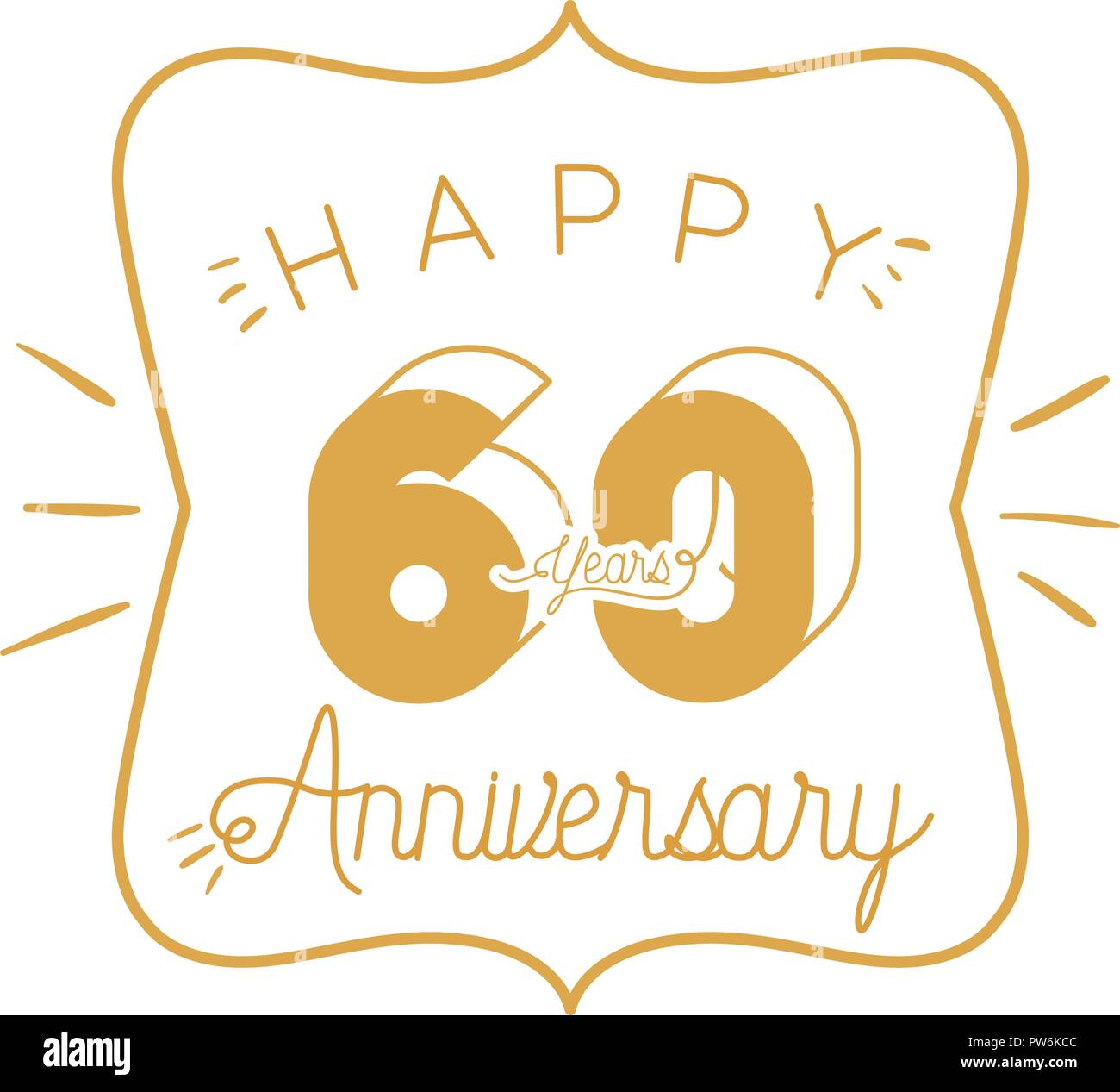 number 60 for anniversary celebration card icon Stock Vector Image ...