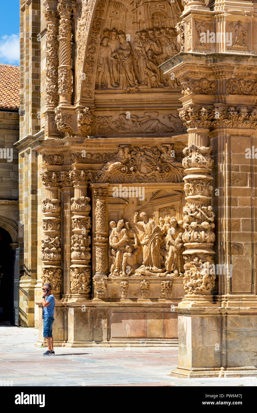 Astorga (Spain) - Detail of the gothic cathedral of Astorga, along the ...