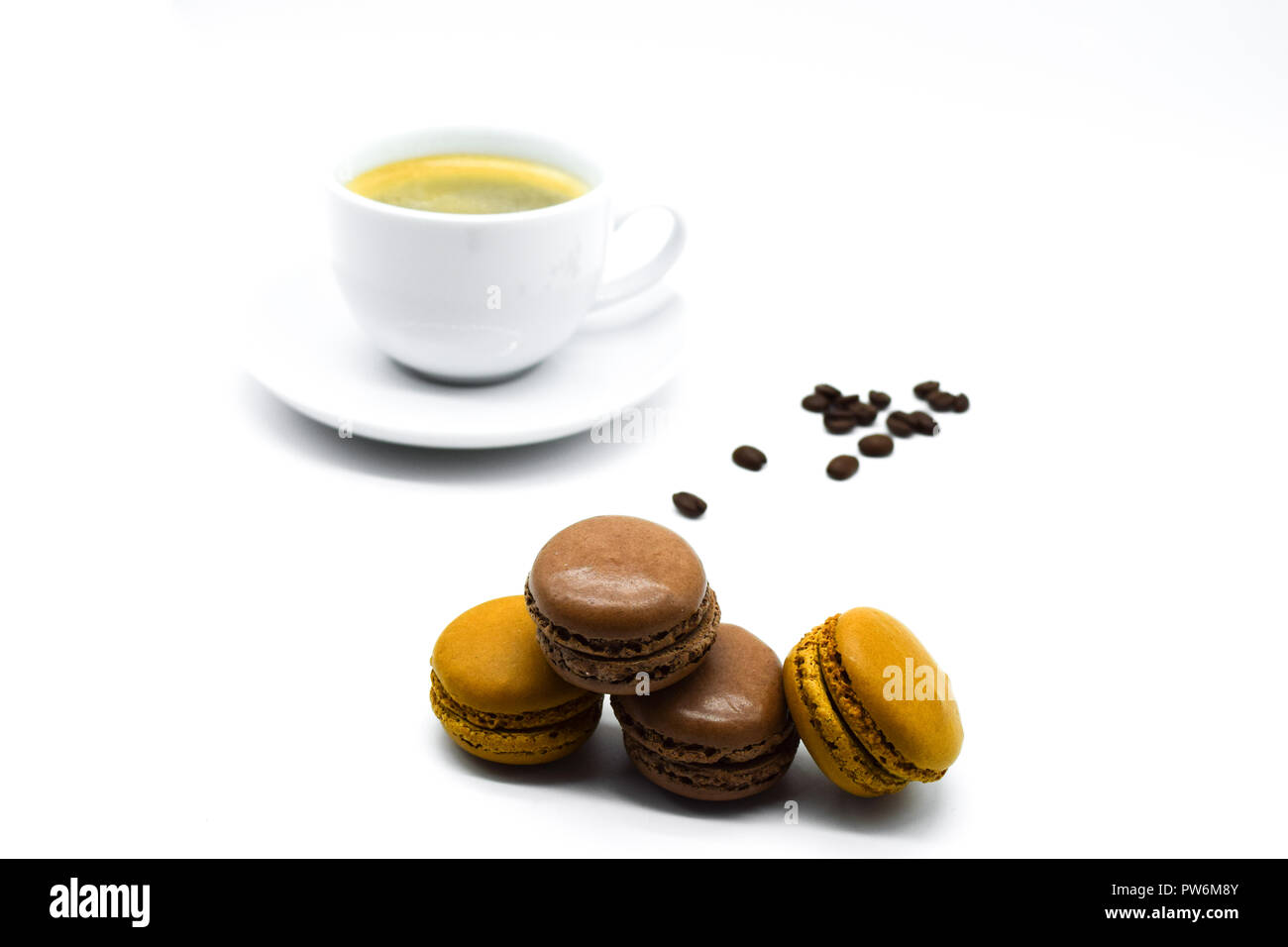 Black white macarons dessert Cut Out Stock Images & Pictures - Alamy