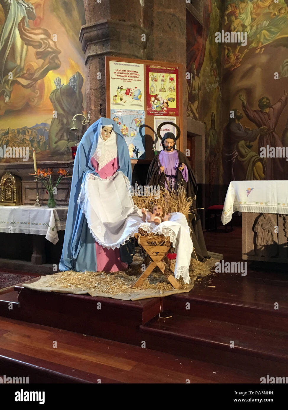 Nativity scene inside catholic church hi-res stock photography and ...