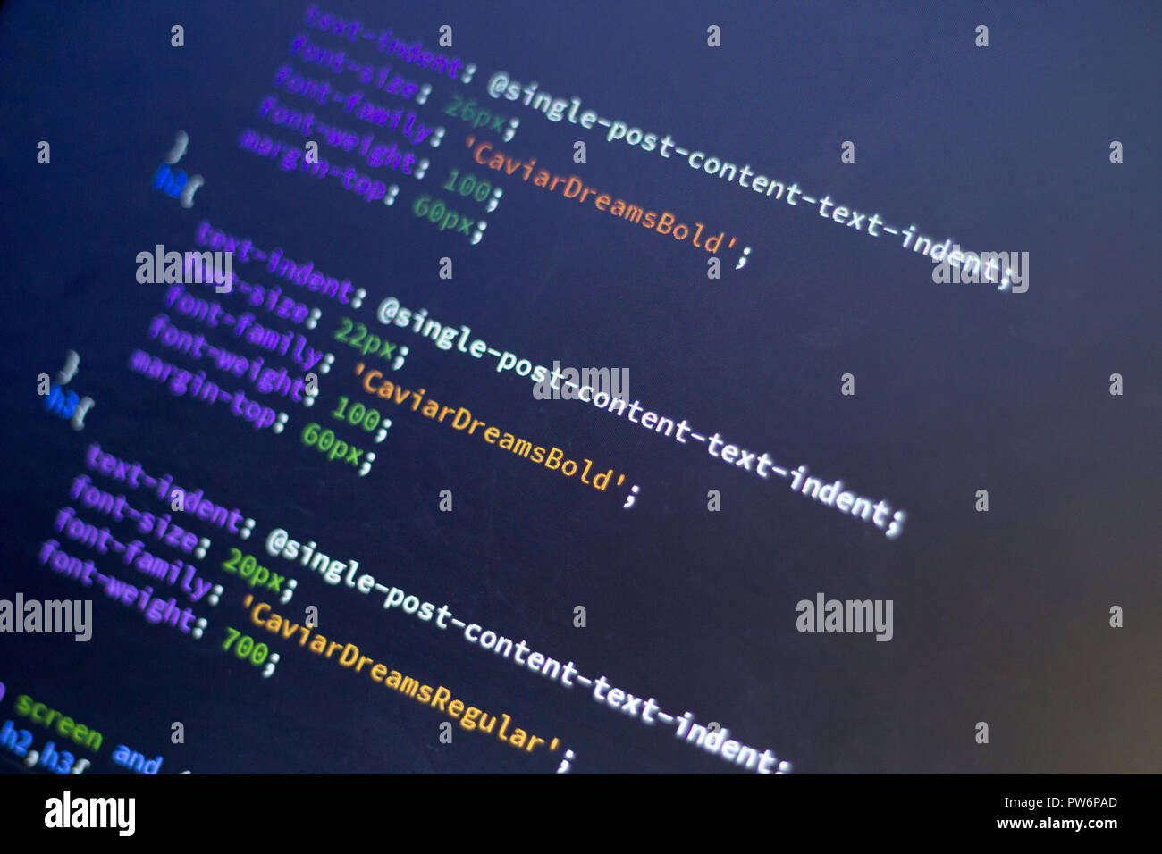 Web Development Code Cssless Styles Preprocessor Script Lines Abstract Screen Of Web