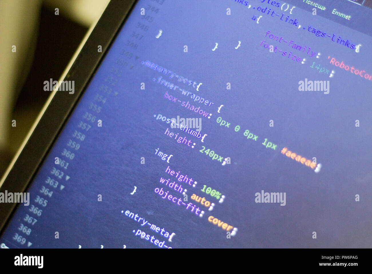 Web Development Code Cssless Styles Preprocessor Script Lines Abstract Screen Of Web
