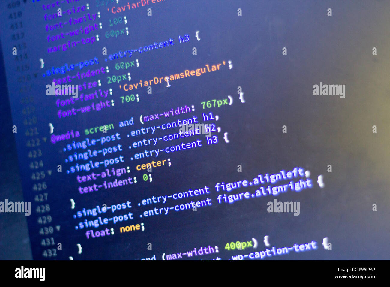 Web Development Code Cssless Styles Preprocessor Script Lines Abstract Screen Of Web