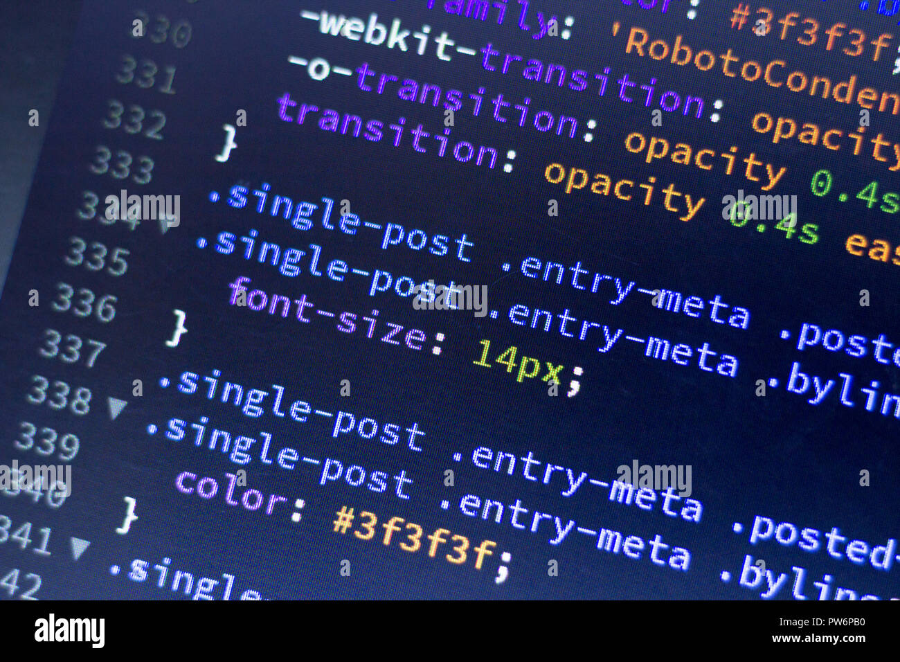 Web Development Code Cssless Styles Preprocessor Script Lines Abstract Screen Of Web