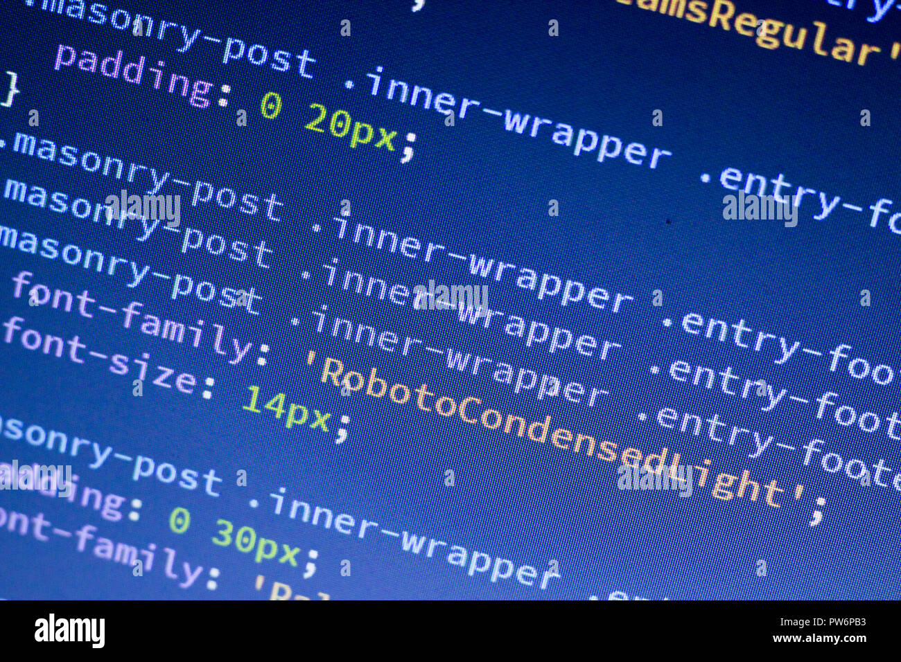 Web Development Code Cssless Styles Preprocessor Script Lines Abstract Screen Of Web