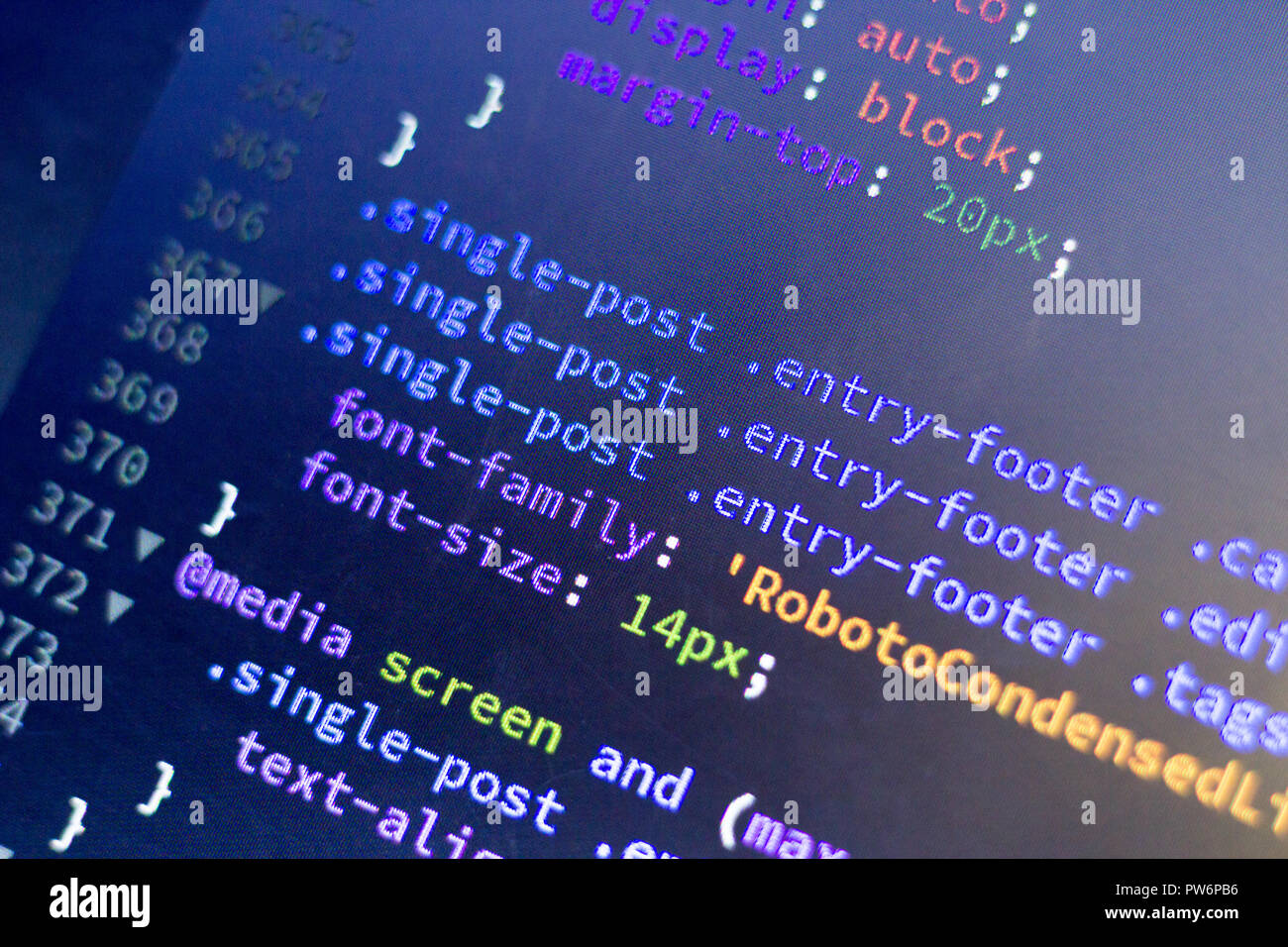 Web Development Code Cssless Styles Preprocessor Script Lines Abstract Screen Of Web