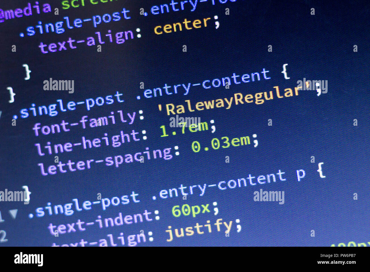 Web Development Code Cssless Styles Preprocessor Script Lines Abstract Screen Of Web