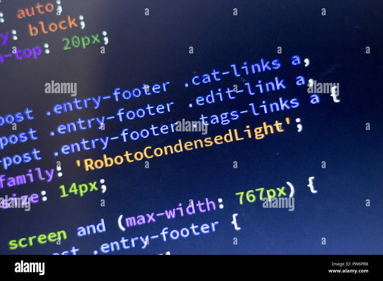 Web Development Code Cssless Styles Preprocessor Script Lines Abstract Screen Of Web