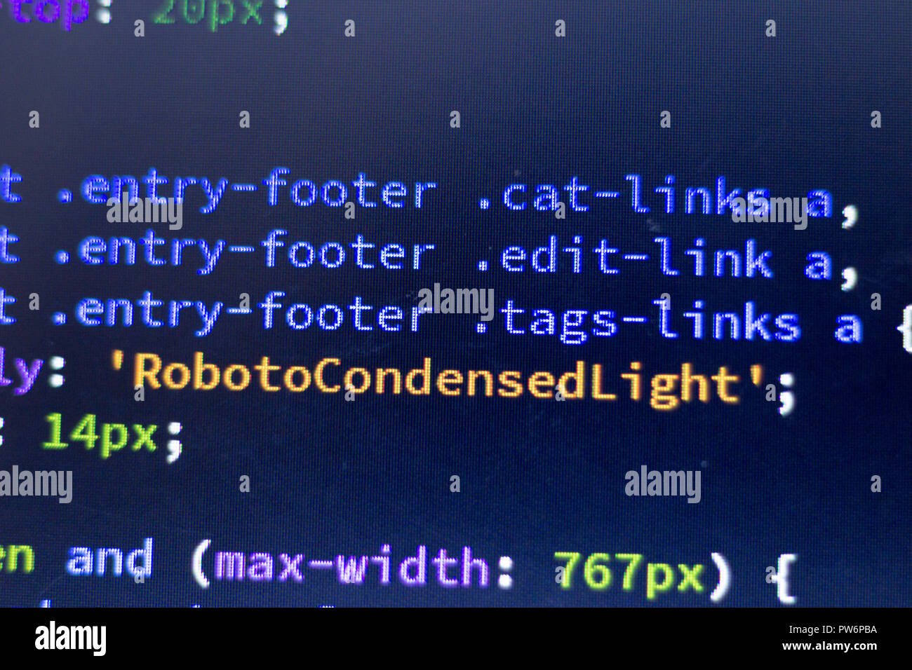 Web Development Code Cssless Styles Preprocessor Script Lines Abstract Screen Of Web
