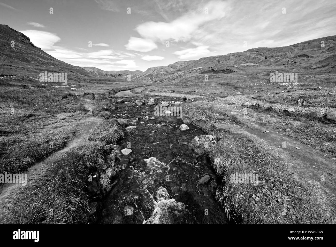 Geothermal hot spring reykjahlid iceland Black and White Stock Photos ...