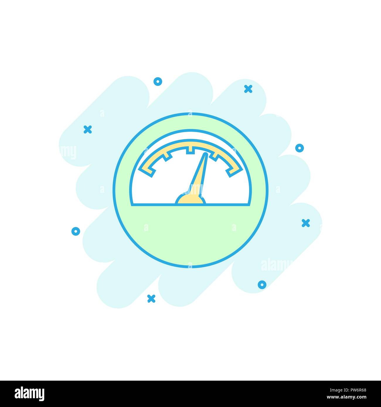 Vector cartoon electric meter icon in comic style. Power meter sign ...