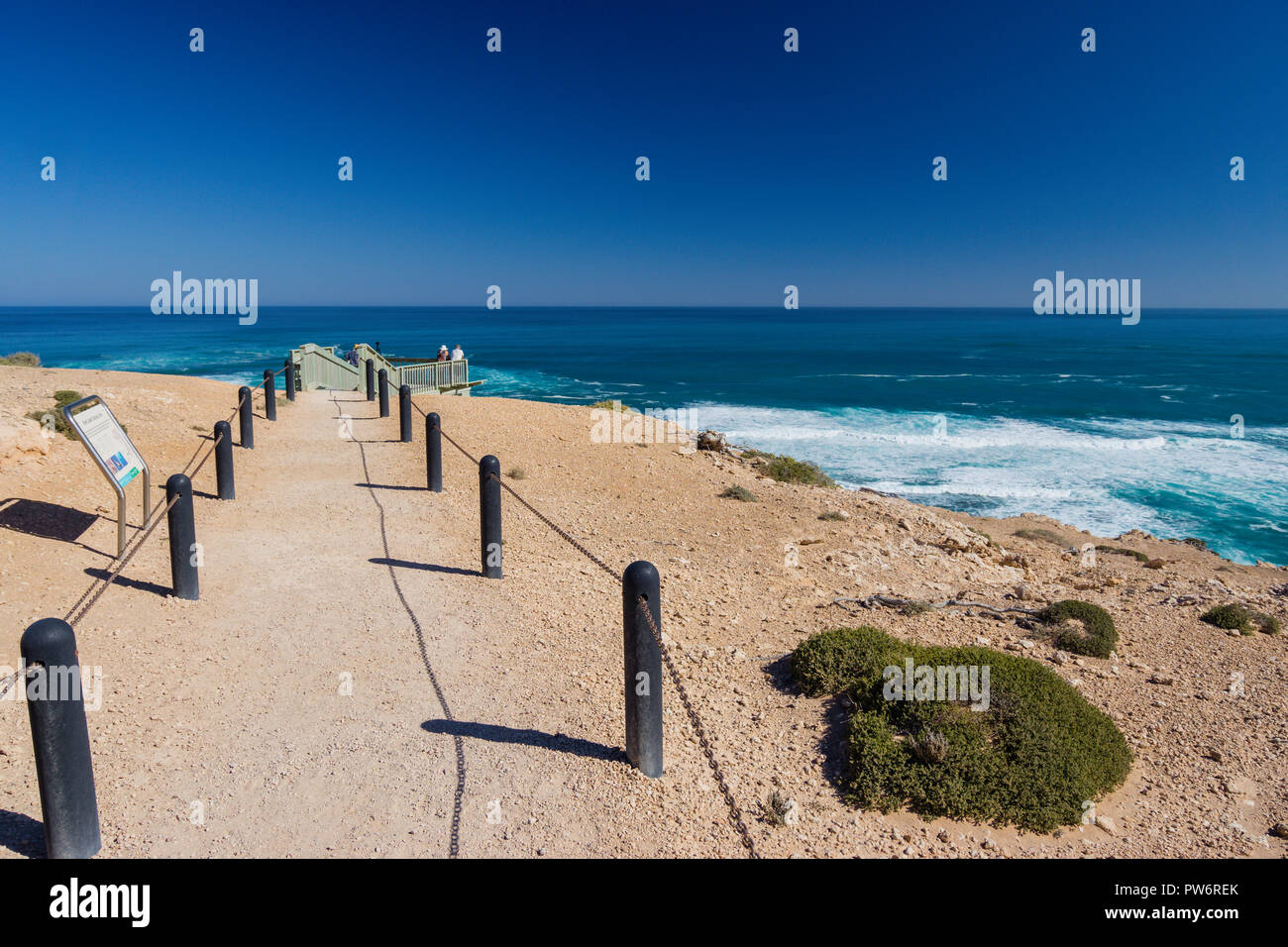 Walkway to viewing platform on the cliffs at Point Labatt SA Australia ...