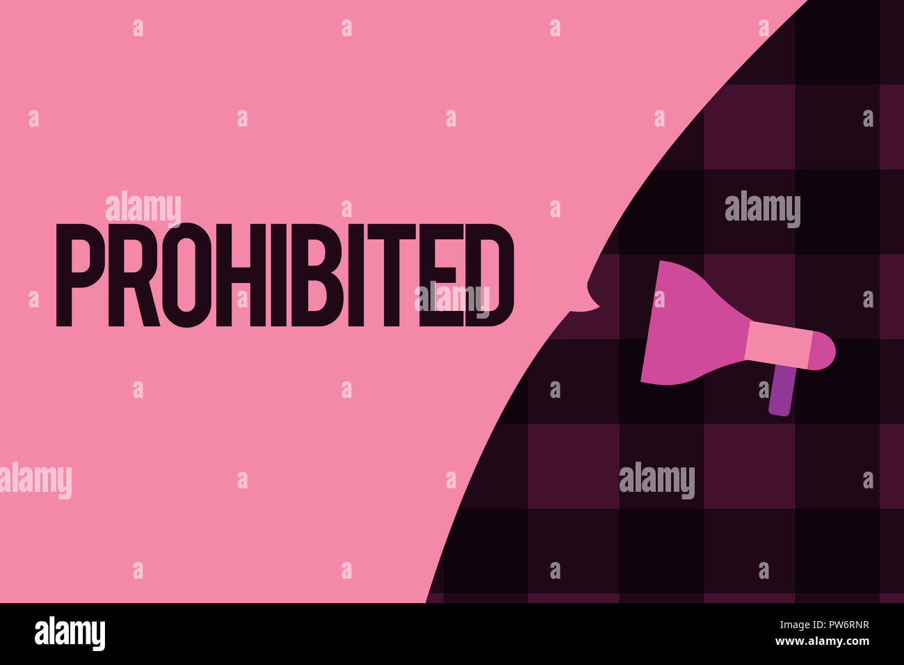 Writing note showing Prohibited. Business photo showcasing Something ...