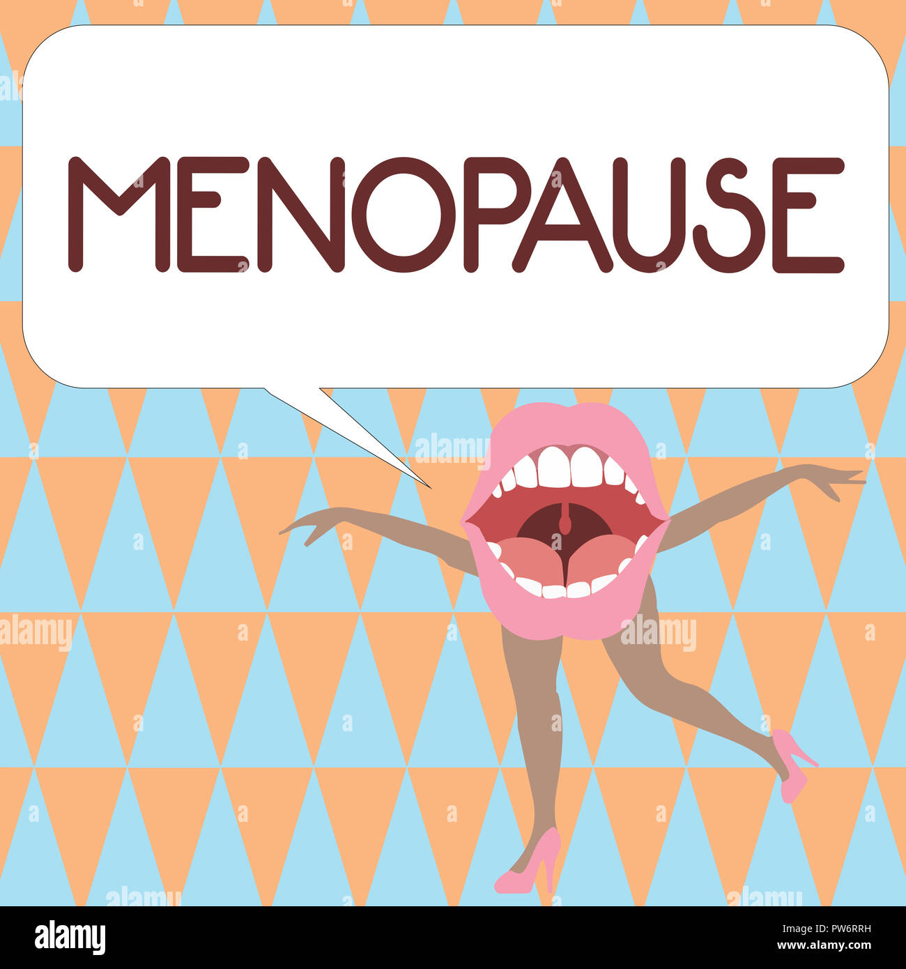 Text sign showing Menopause. Conceptual photo Cessation of menstruation ...