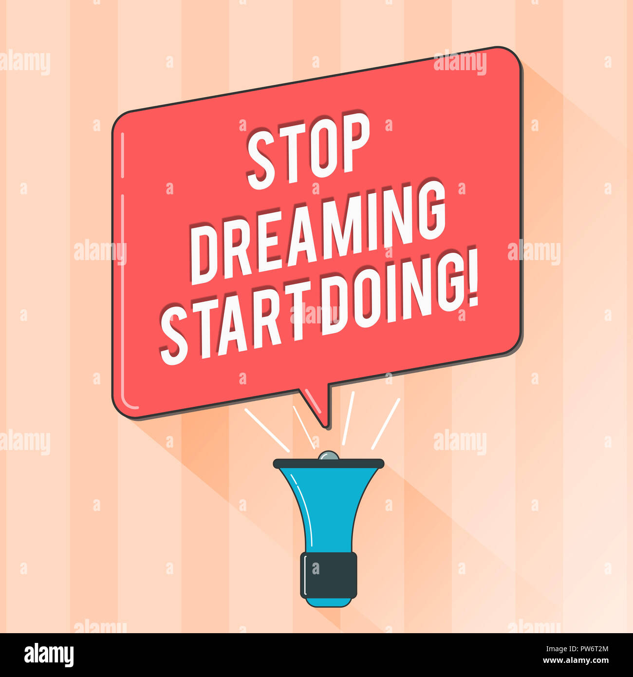 Text sign showing Stop Dreaming Start Doing. Conceptual photo Put your ...