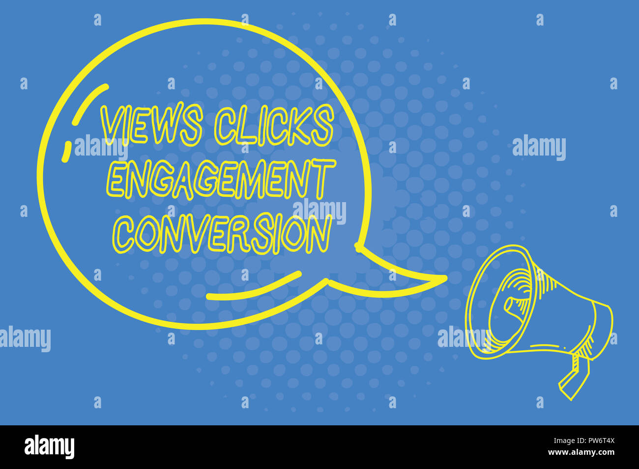 Handwriting text writing Views Clicks Engagement Conversion. Concept ...