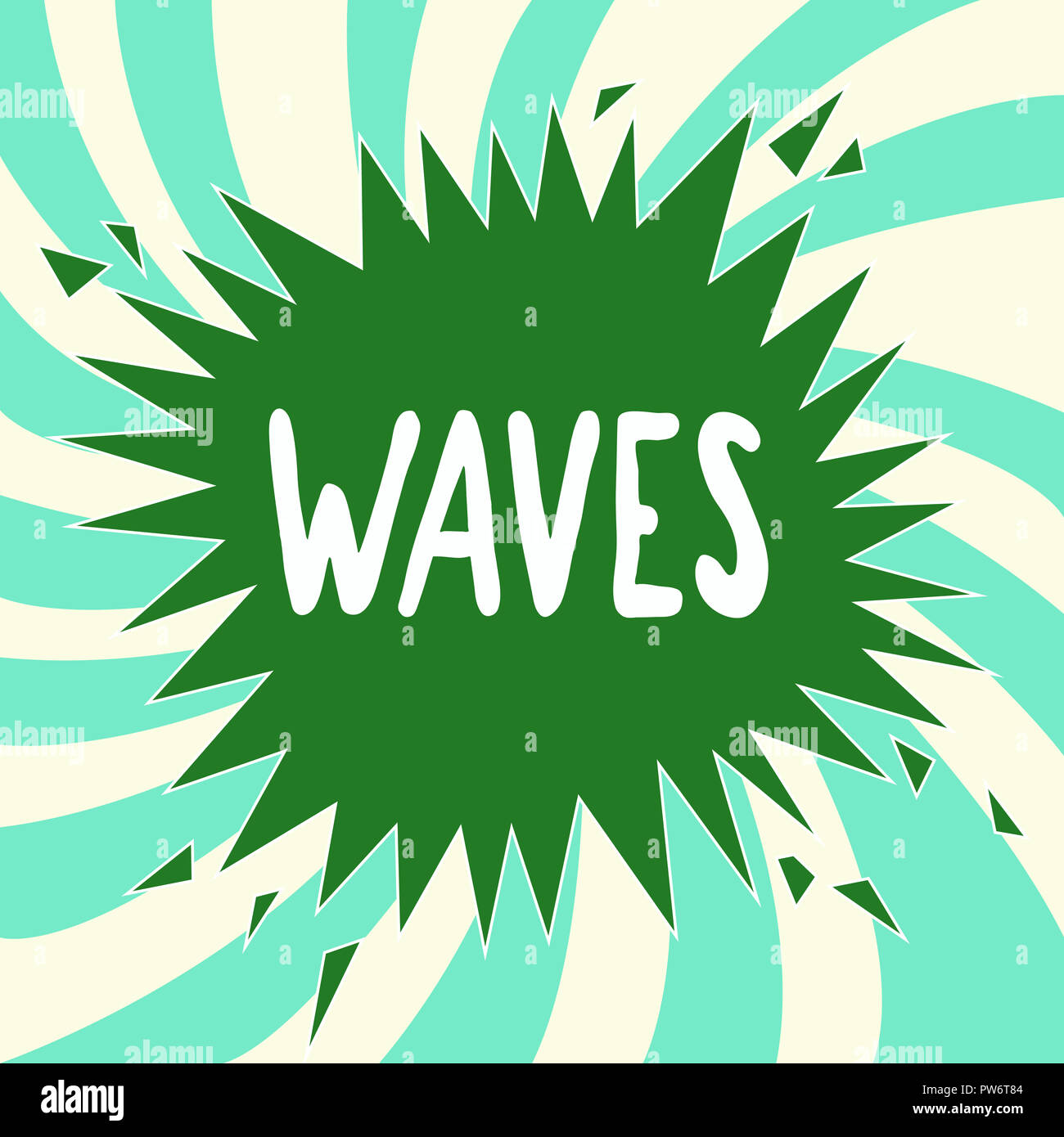 Writing note showing Waves. Business photo showcasing move ones hand to ...