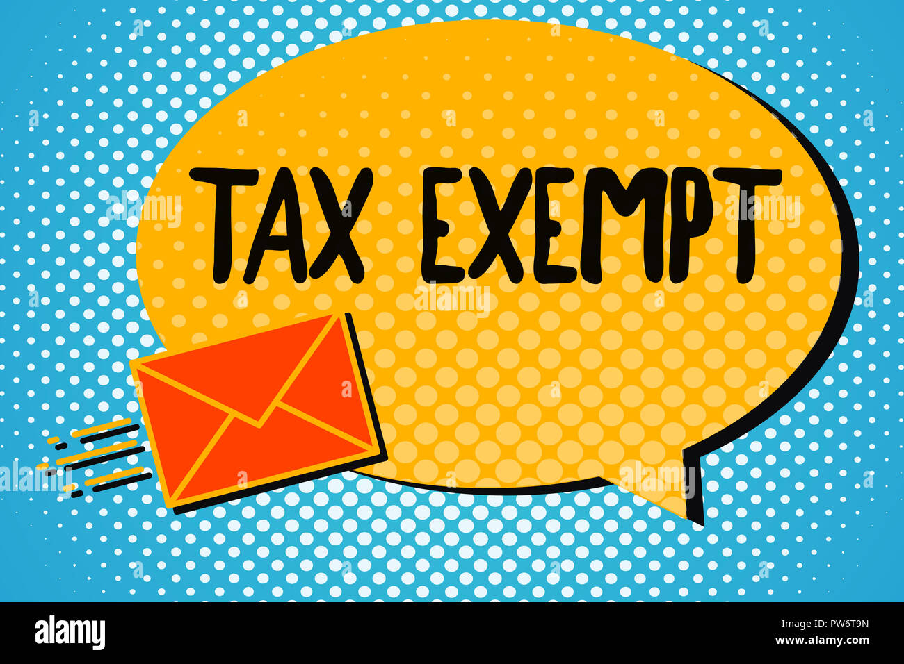 Handwriting text Tax Exempt. Concept meaning Income or transactions ...