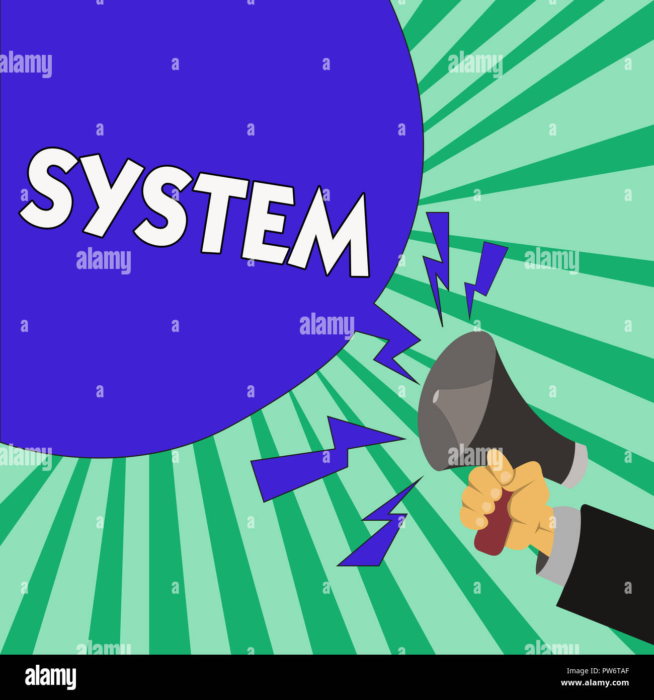 Text sign showing System. Conceptual photo set of things working ...