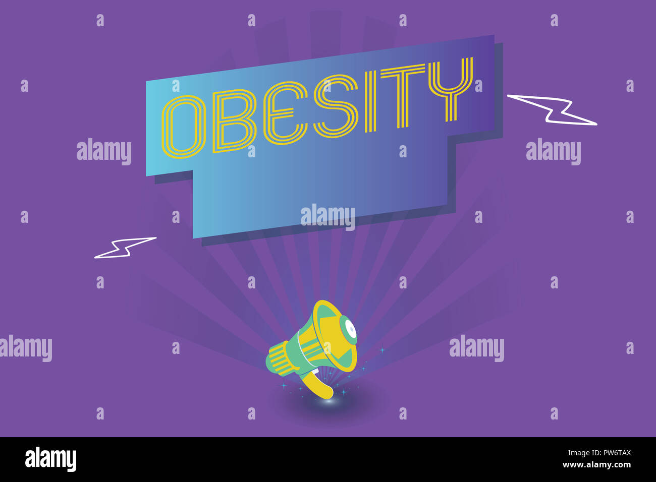 Text sign showing Obesity. Conceptual photo Medical condition Excess of ...