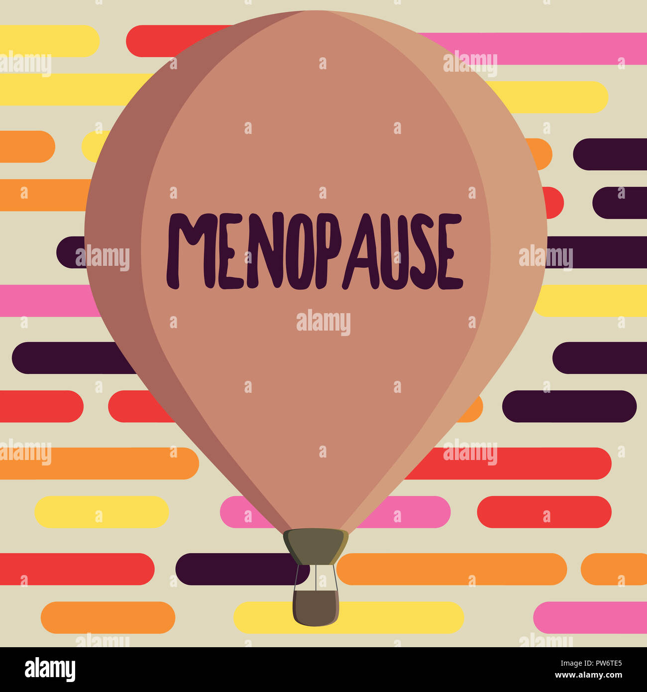 Text sign showing Menopause. Conceptual photo Cessation of menstruation ...