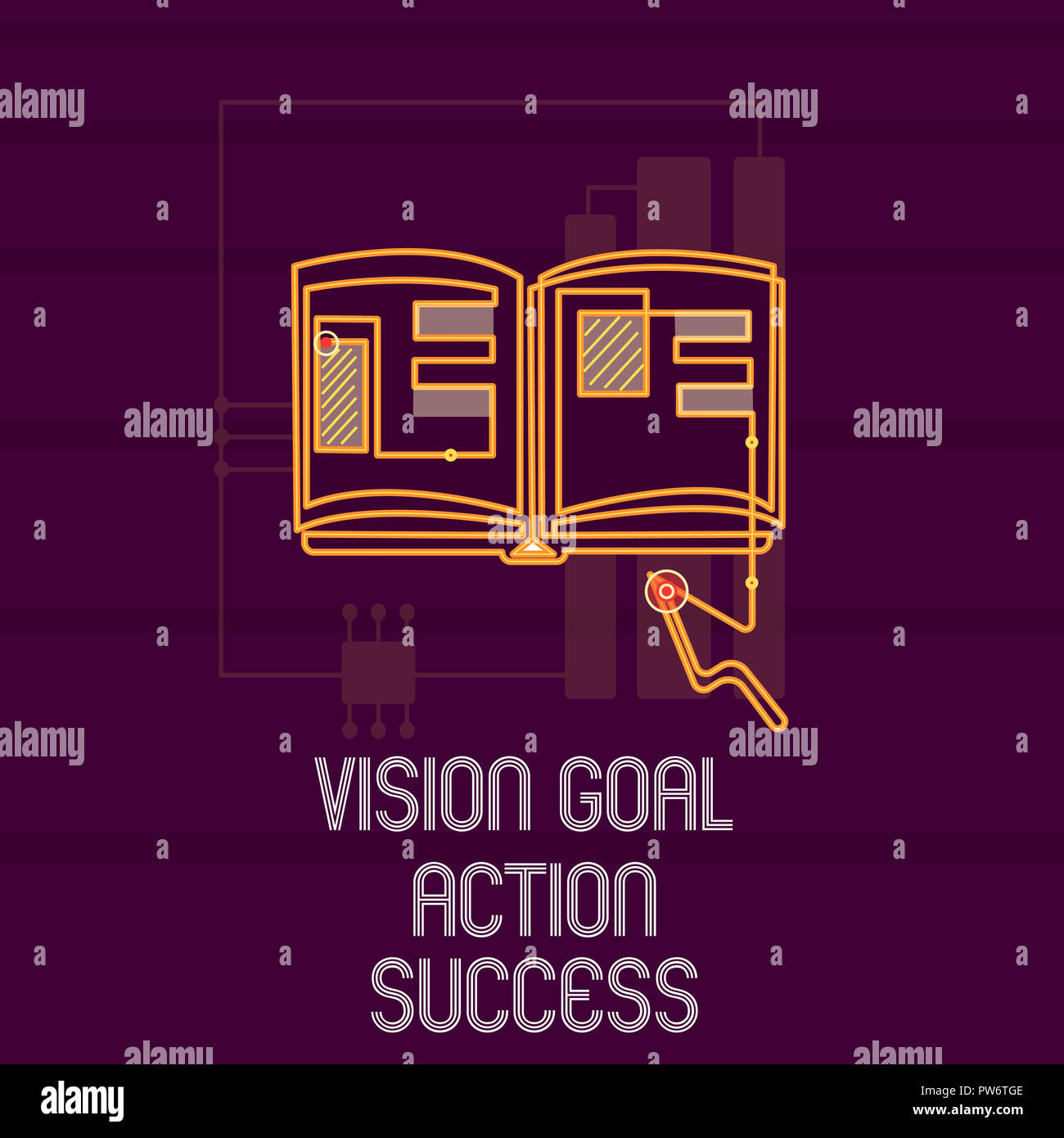 Conceptual hand writing showing Vision Goal Action Success. Business ...