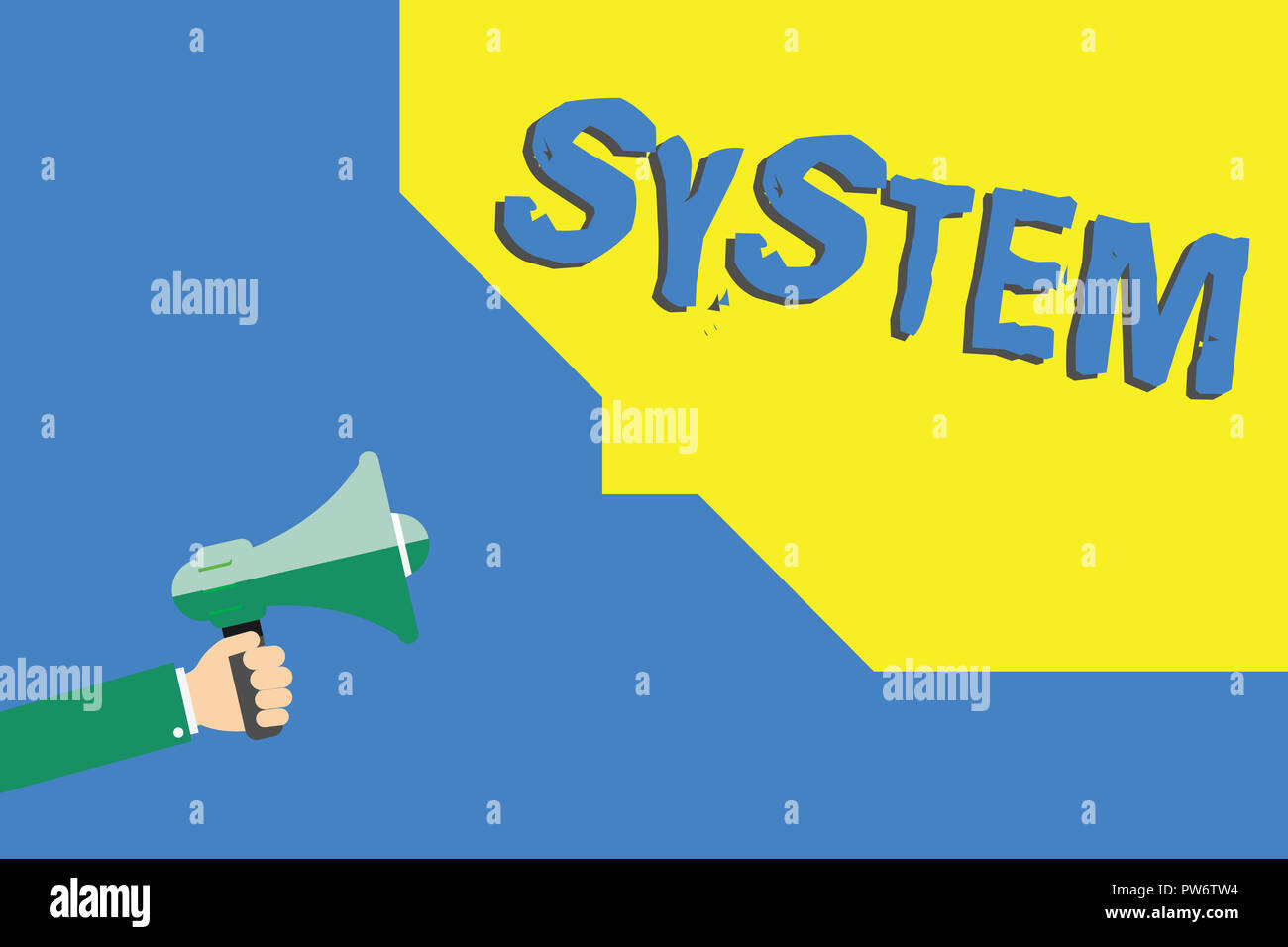 Handwriting text writing System. Concept meaning set of things working ...