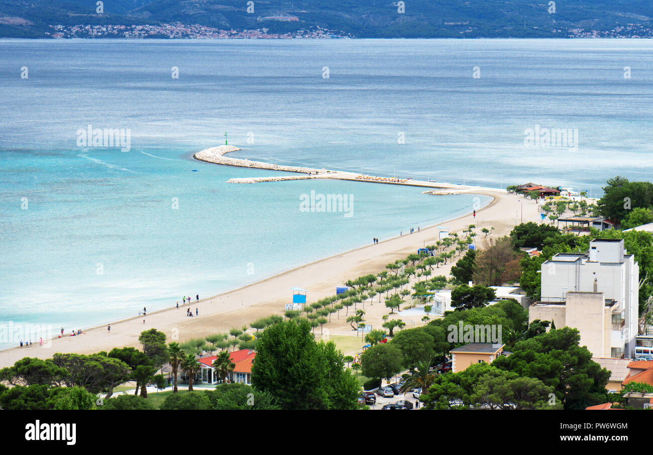 Beautiful city beach in Omis city, Croatia Stock Photo - Alamy