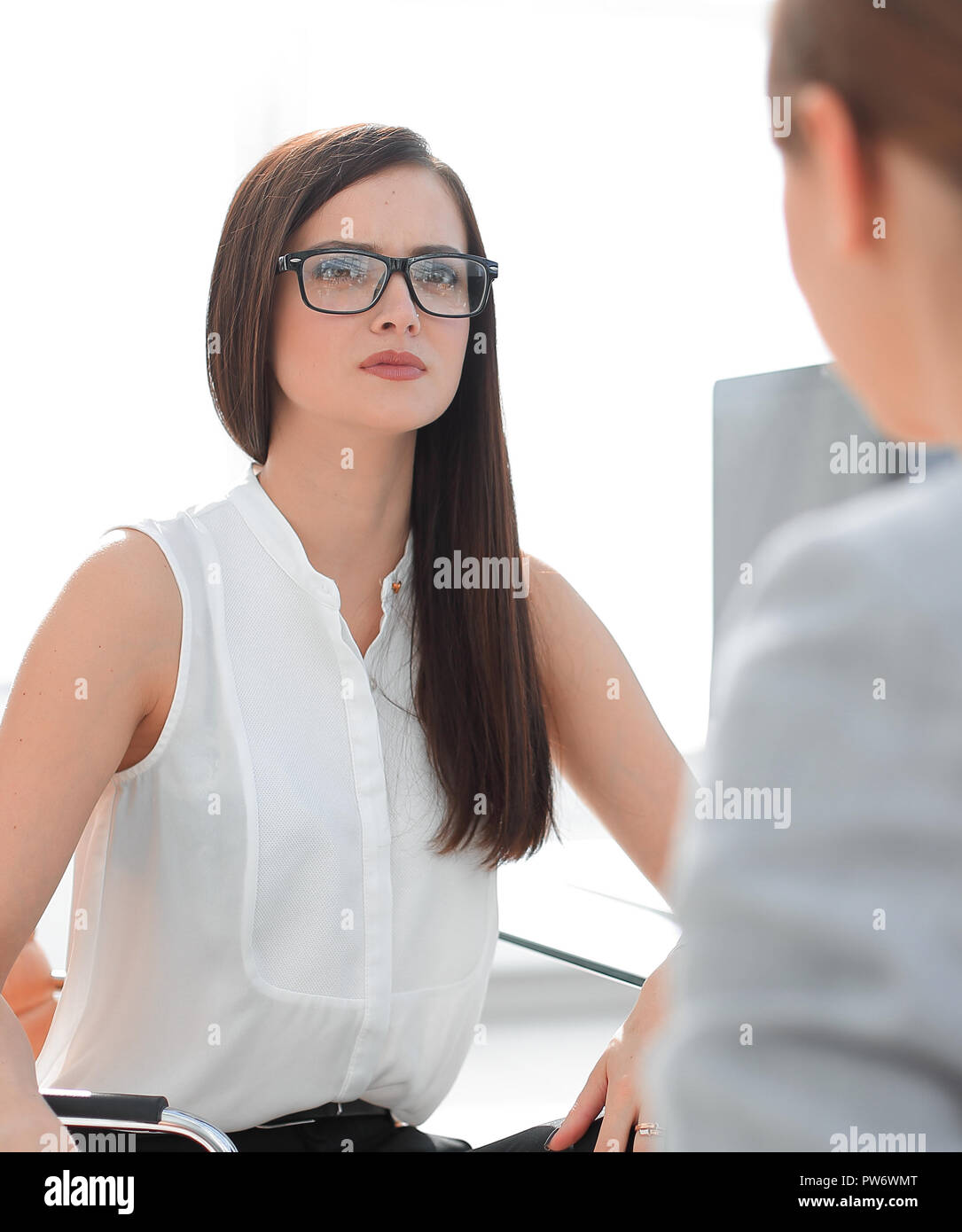 Manager talking with a client in the office .office weekdays Stock ...