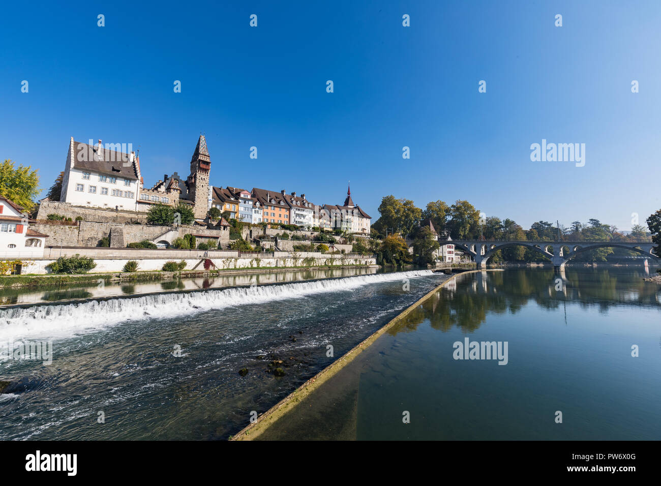 historic part of the town of Bremgarten in hdr in switzerland Stock ...