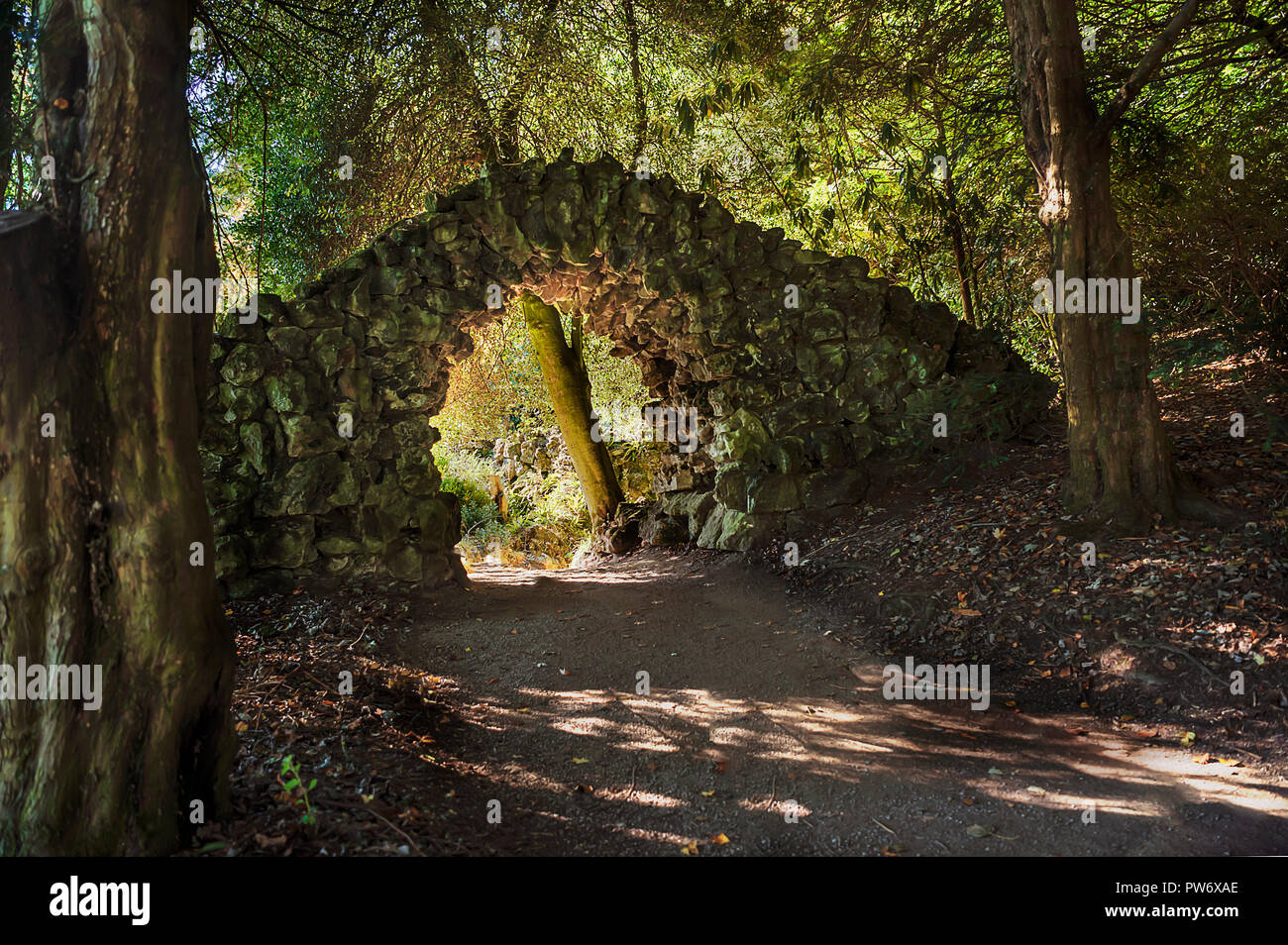English Park - 260 years old entrance to the grotto Stock Photo - Alamy