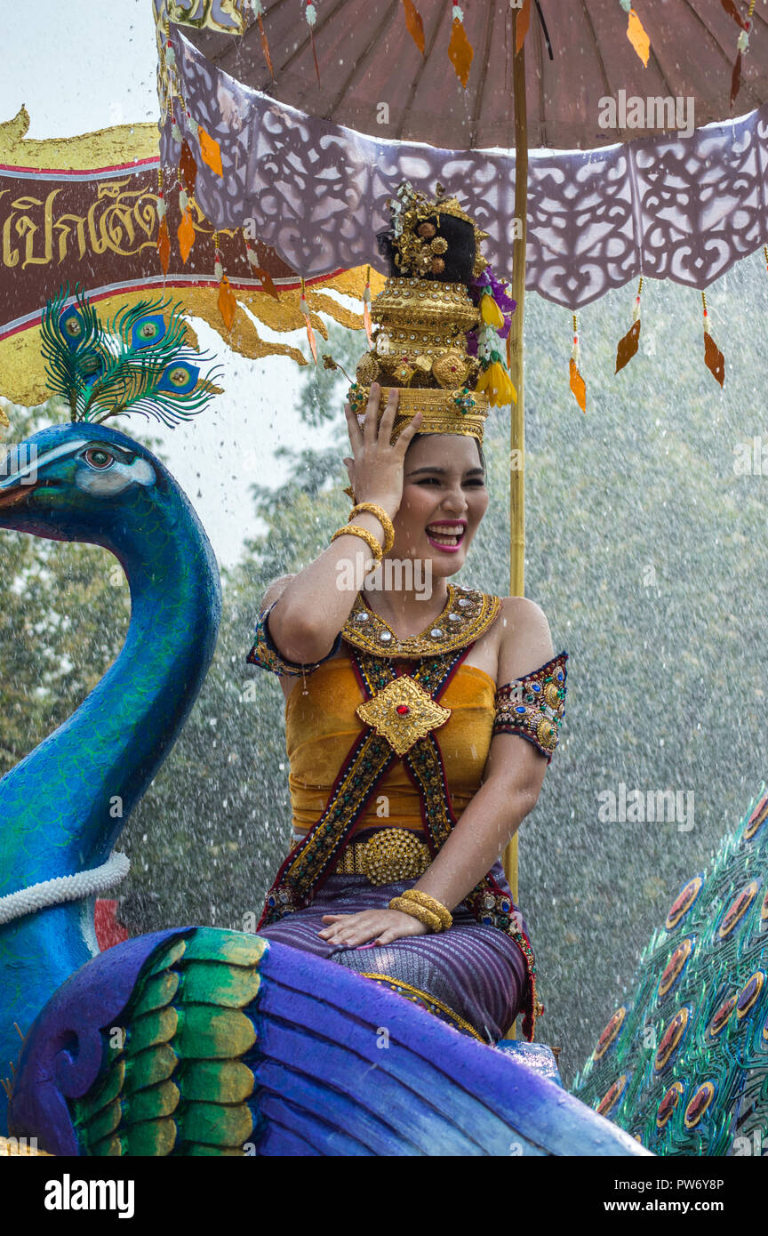 Chiang Rai, Thailand - April 13, 2018: Songkran festival at Suan Tung ...