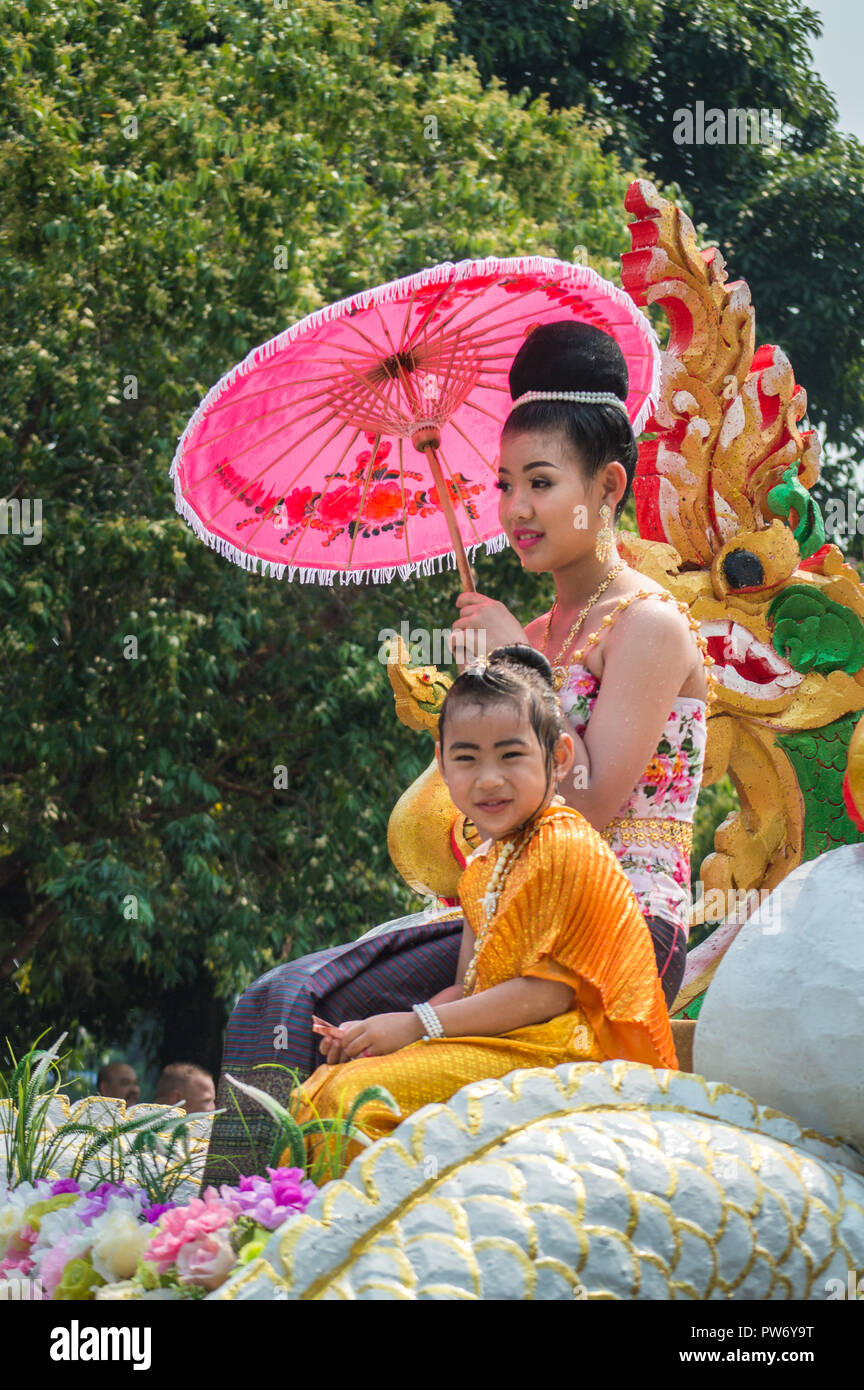 Chiang Rai, Thailand - April 13, 2018: Songkran festival at Suan Tung ...