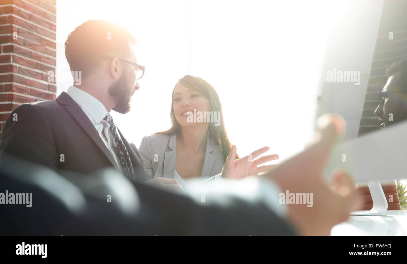 business background.business team talking Stock Photo - Alamy