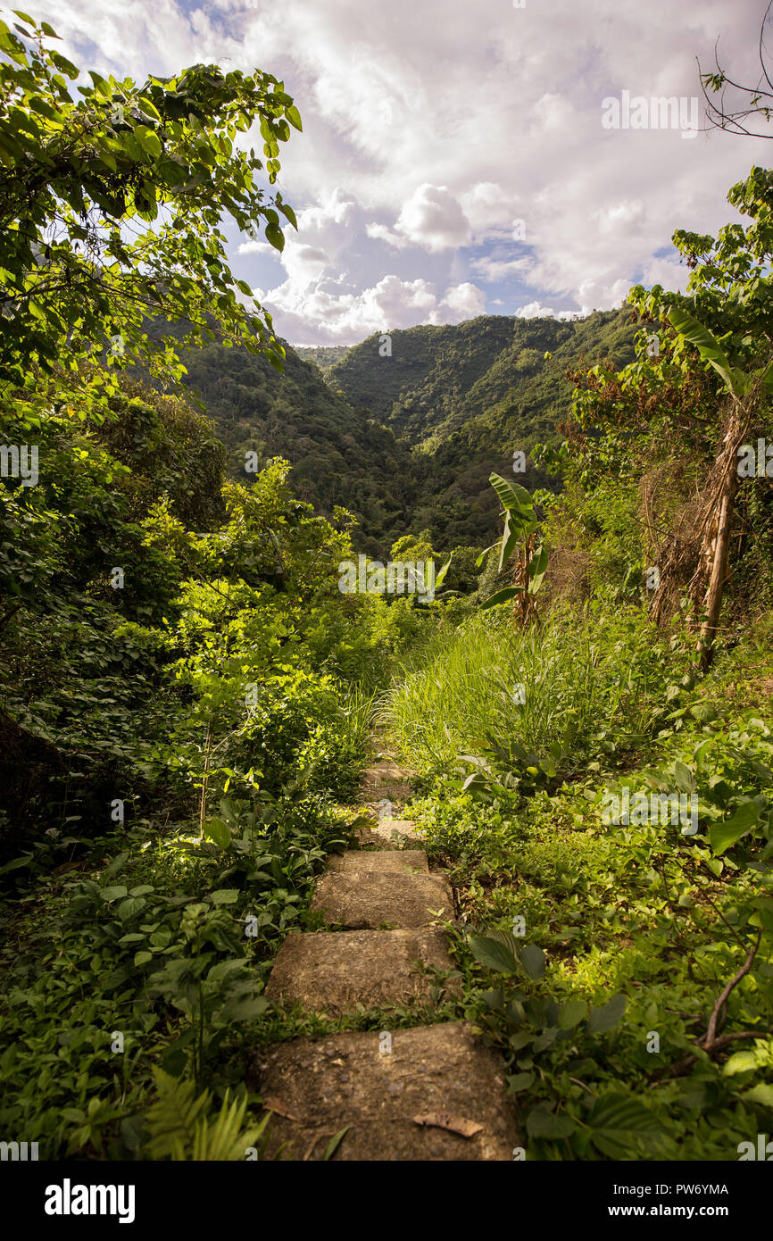 Budlaan waterfalls outdoor activities hiking along a river creek ...
