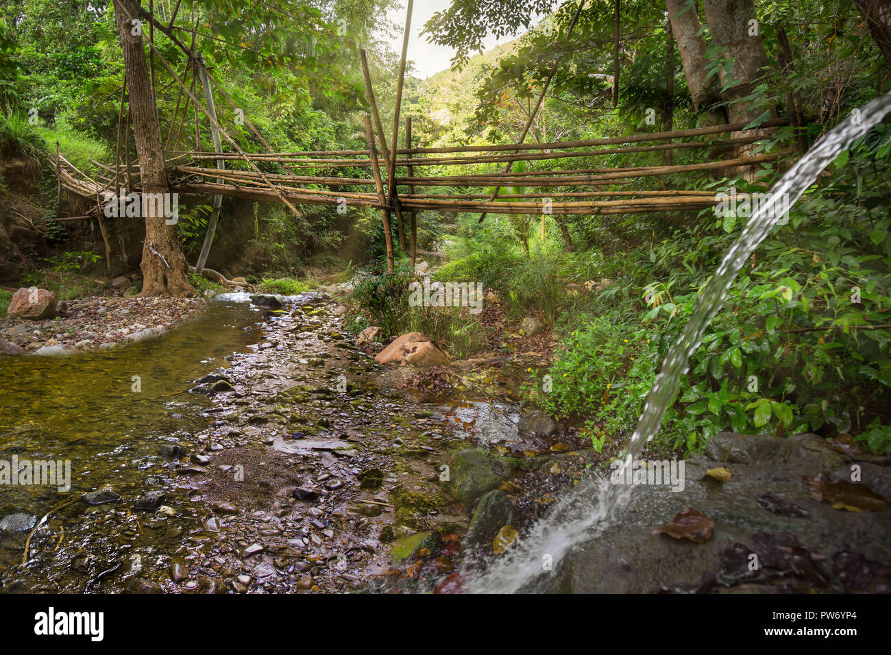 Budlaan waterfalls outdoor activities hiking along a river creek ...