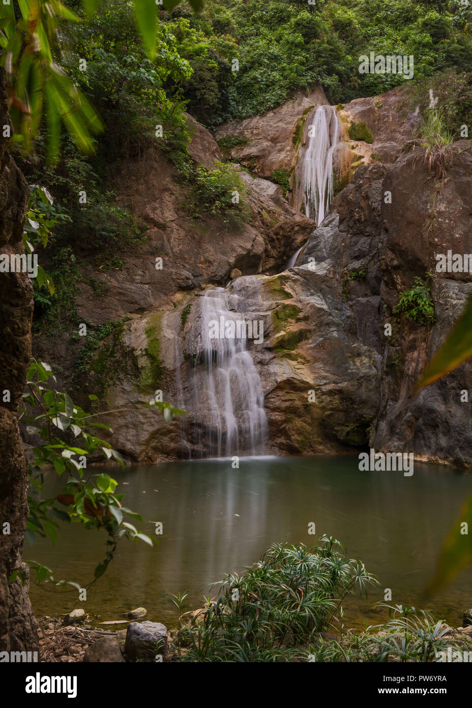 Budlaan waterfalls outdoor activities hiking along a river creek ...