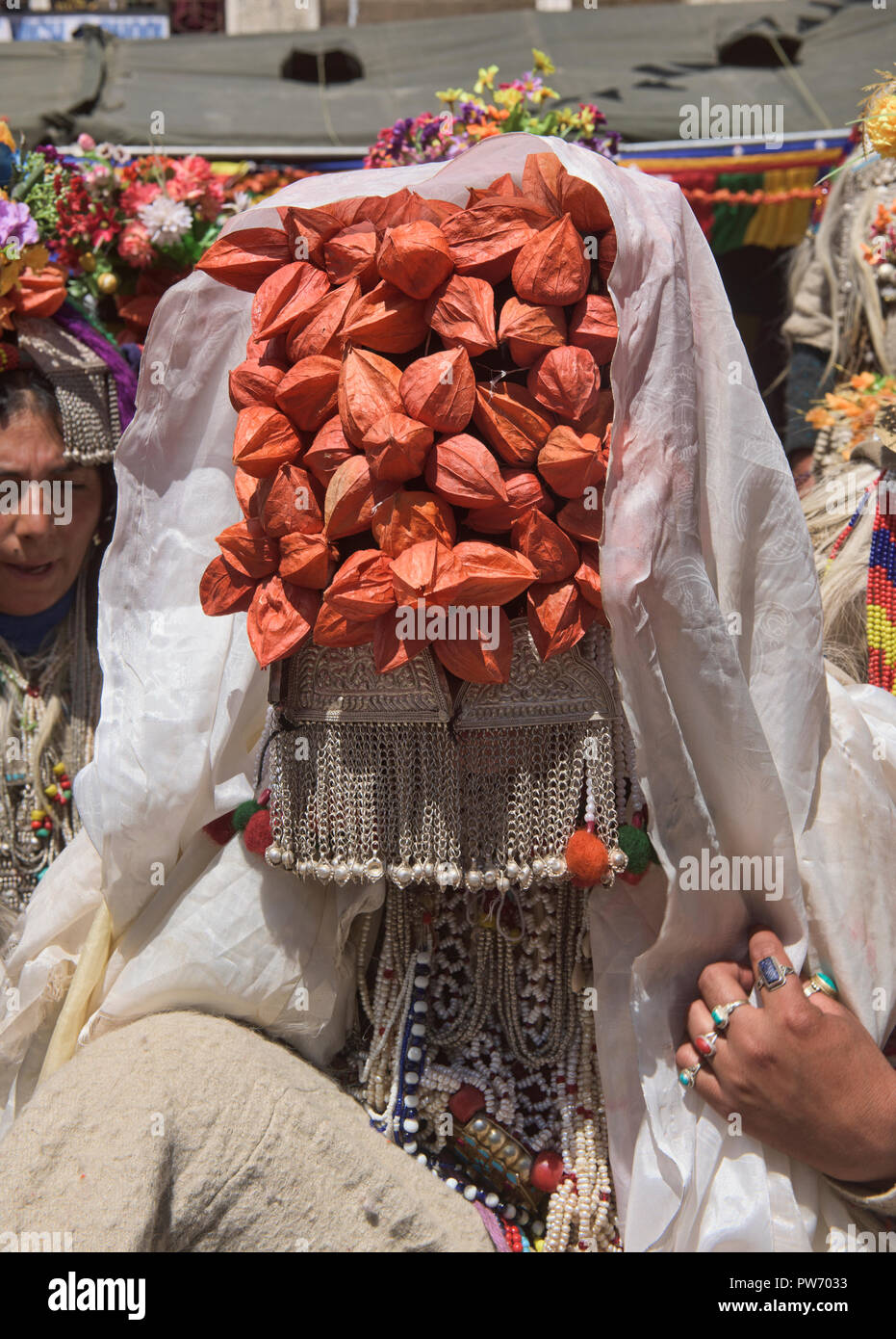 Aryan (Brogpa) bride in traditional wedding costume, Biama village ...