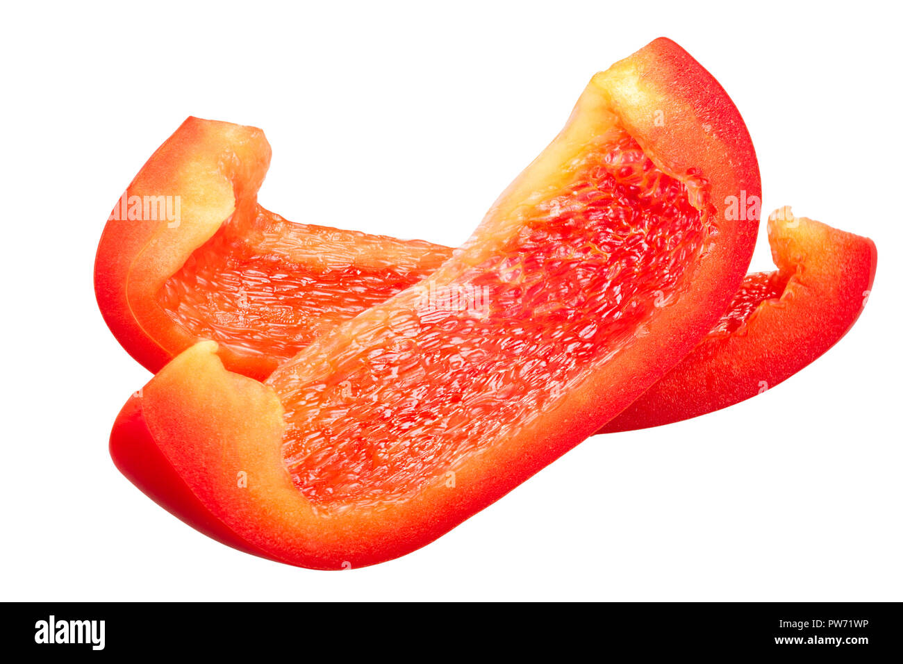 Red Bell Pepper slices (Capsicum annuum Stock Photo - Alamy