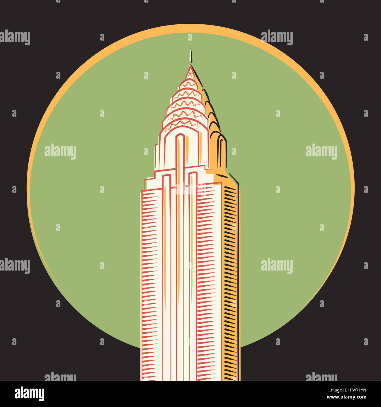 Minimalistic vector icon, The Chrysler Building, New York Stock Vector ...
