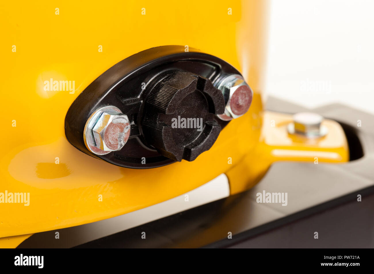 closeup details of automatic water pump isolated over white background ...