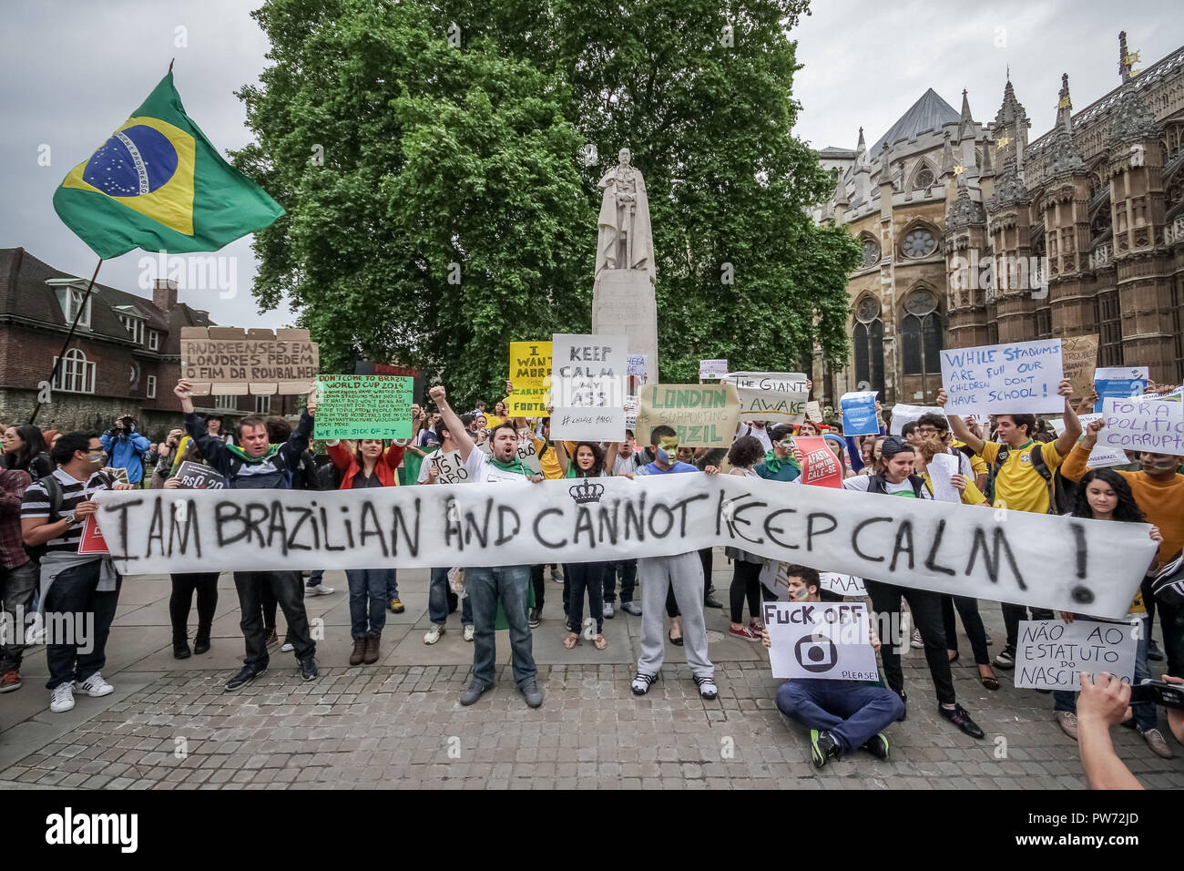 British Brazilians protests against social inequality and world cup ...