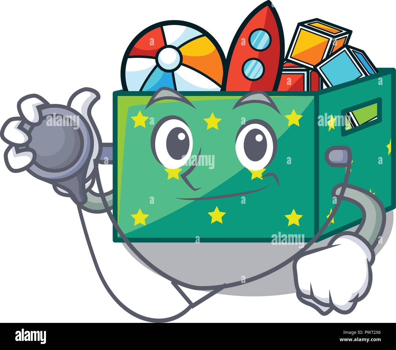 Doctor character wooden box of kids toys Stock Vector Image & Art - Alamy