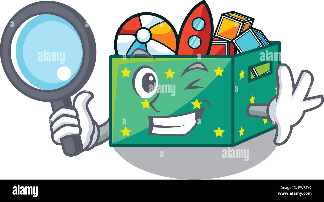 Detective cartoon toy boxes in a bedroom Stock Vector Image & Art - Alamy