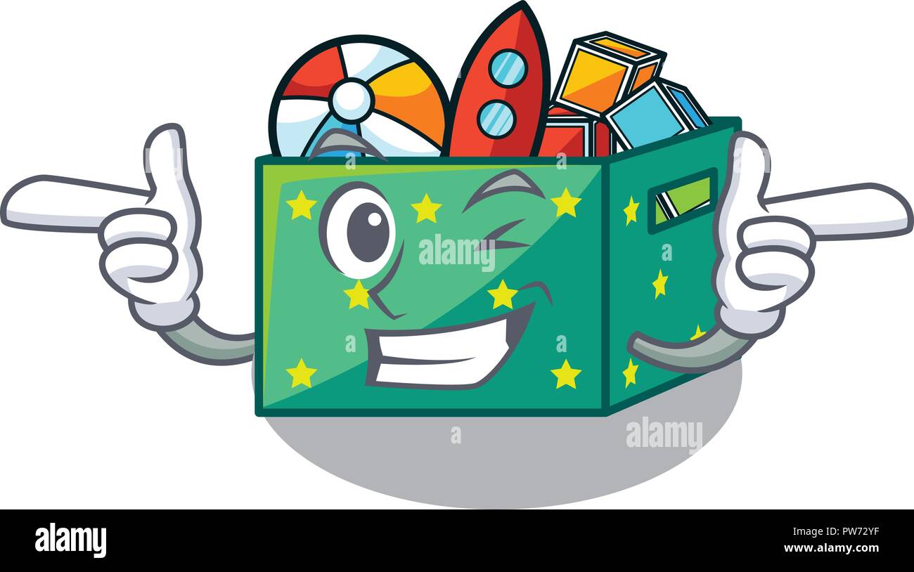 Wink cartoon toy boxes in a bedroom Stock Vector Image & Art - Alamy